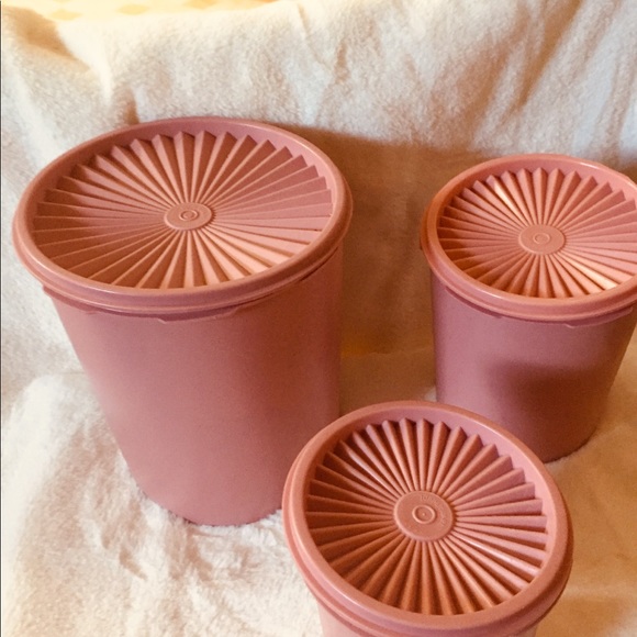 Tupperware | Kitchen | Vintage Rose Colored Tupperware Three | Poshmark